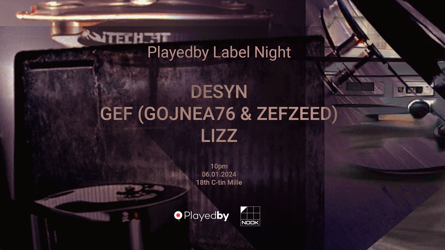 Playedby Label Night: Desyn / GEF / Lizz - OnEvent